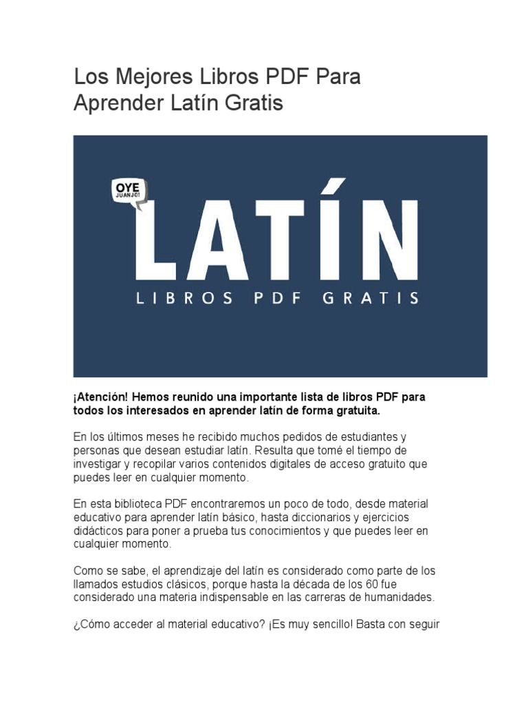 Los Mejores Libros PDF para Aprender Latin | PDF