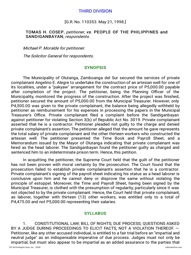 Cosep v. People PDF | PDF | Burden Of Proof (Law) | Legal Concepts