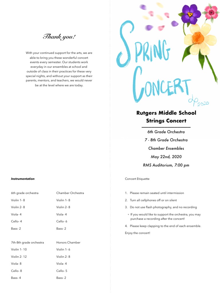 Example Middle School Program | PDF | Orchestras | Chamber Music
