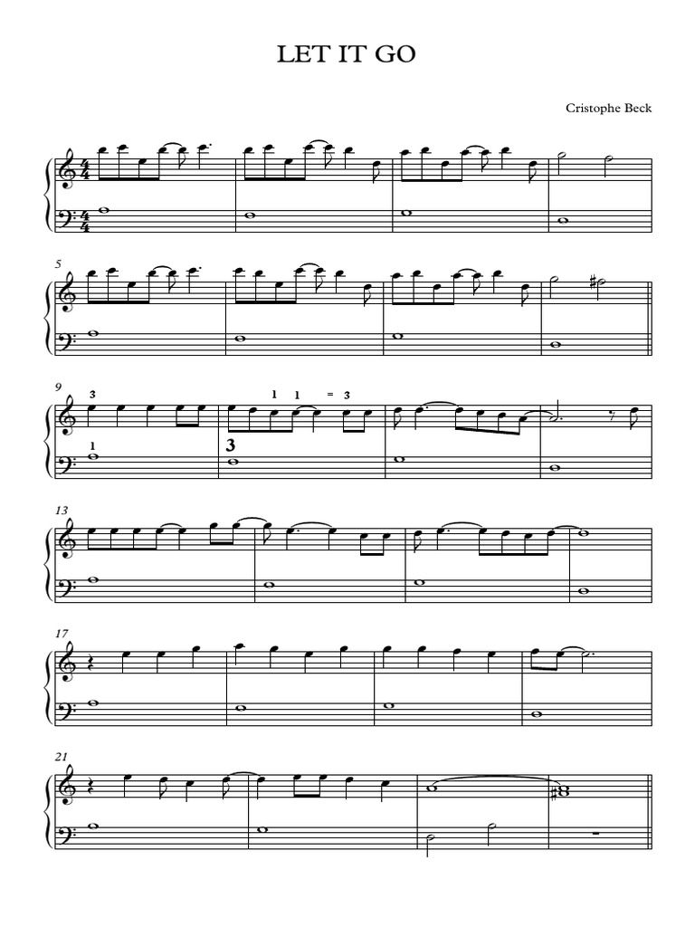 LET IT GO - Easy Piano | PDF