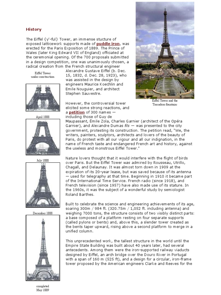 History: Eiffel Tower Under Construction | PDF | Elevator | Paris