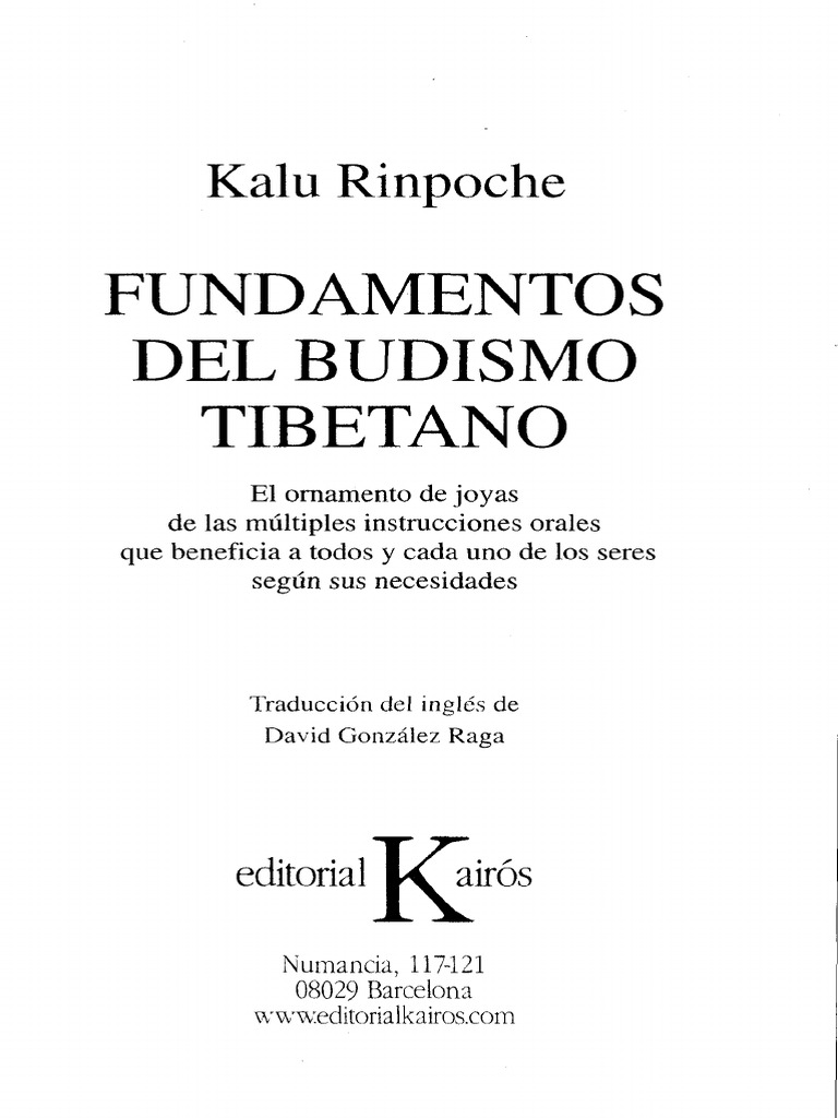 Kalu Rinpoche - Fundamentos Del Budismo Tibetano PDF | PDF | Vajrayana | Śūnyatā