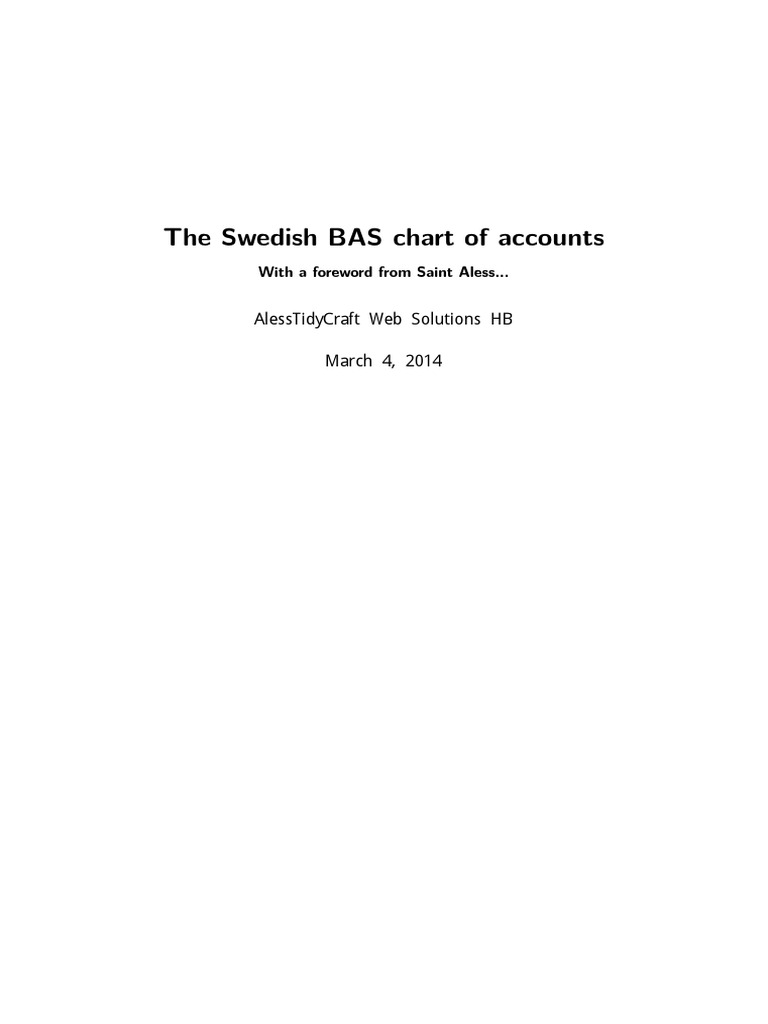 The Swedish Bas Chart of Accounts: Alesstidycraft Web Solutions HB ...