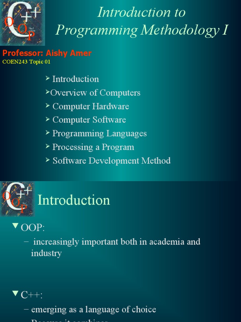 Overview of Computers Computer Hardware Computer Software Programming Languages Processing A ...