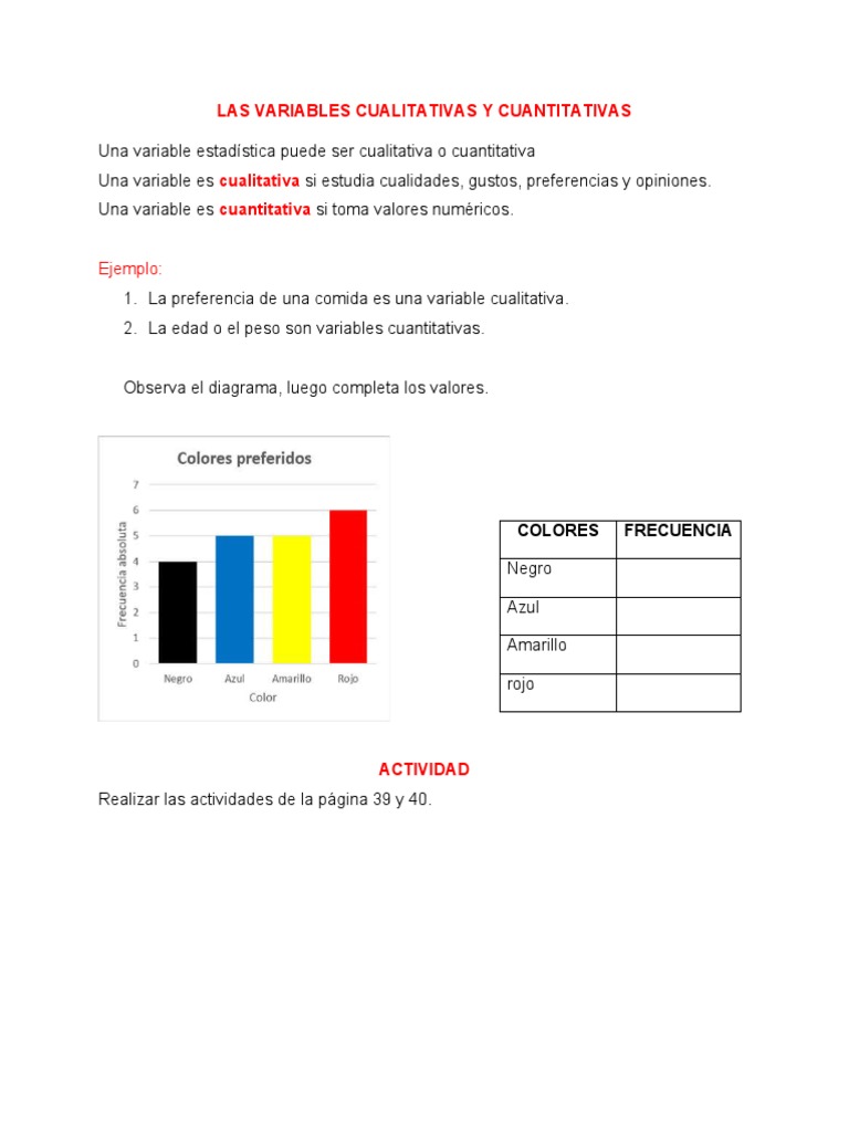 Las Variables Cualitativas y Cuantitativas | PDF