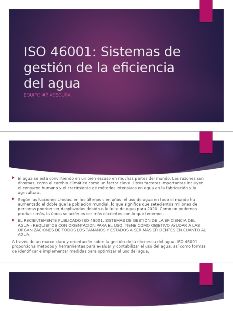 Iso 46001 | PDF | Organización internacional para la estandarización | Agua