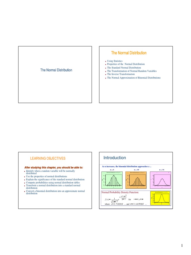 Lecture 3 PDF | PDF | Probability Distribution | Normal Distribution