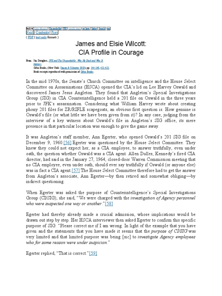 James and Elsie Wilcott OSWALD and CIA | PDF | Lee Harvey Oswald ...
