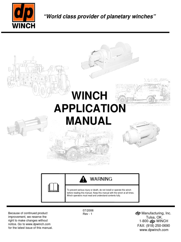 Winch Application Manual: "World Class Provider of Planetary Winches" | PDF