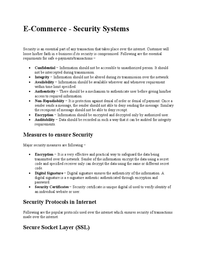 E-Commerce Security Essentials | PDF | Hypertext Transfer Protocol ...