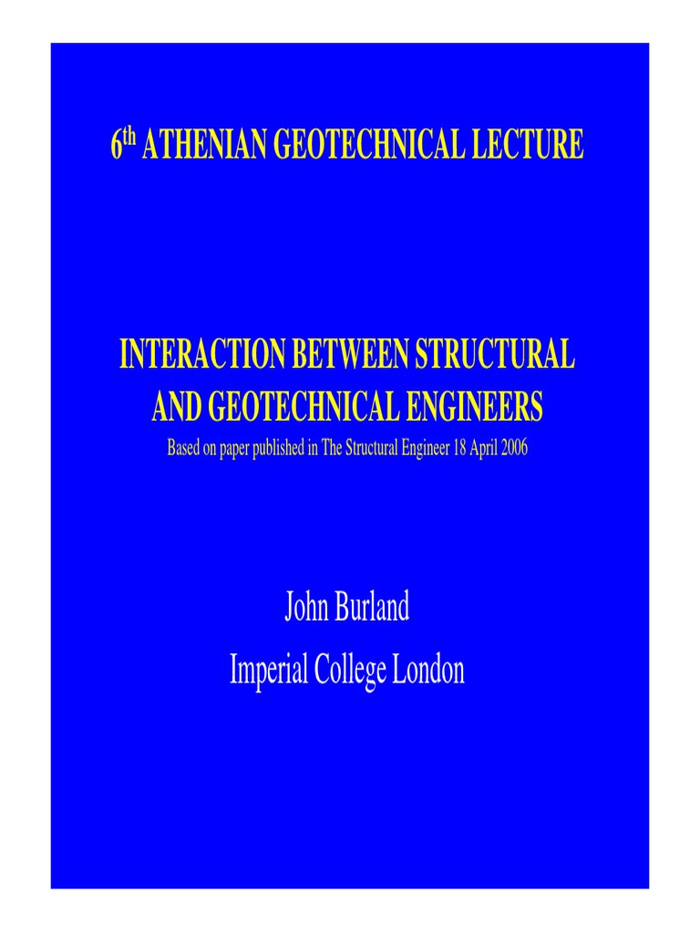 Interaction Between Structural and Geotechnical Engineers - Slides PDF ...