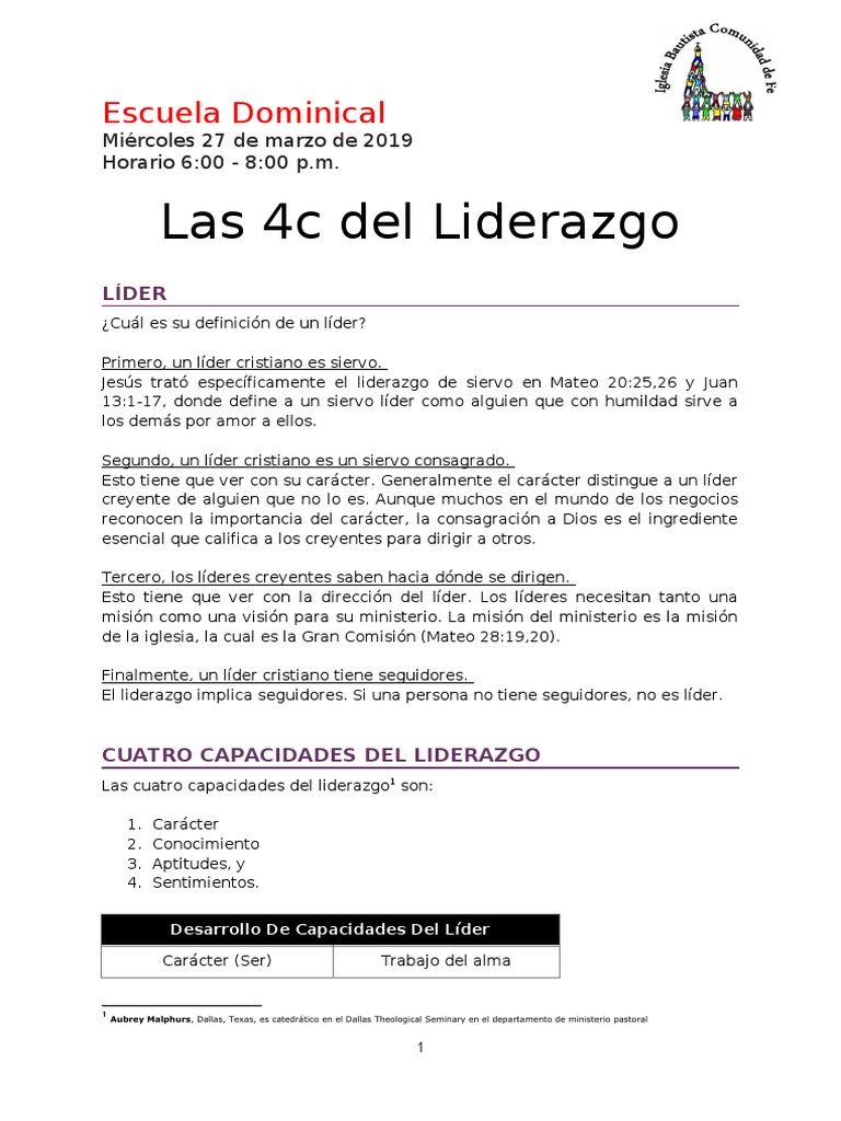 Las 4c Del Liderazgo | PDF | Liderazgo | Conceptos psicologicos
