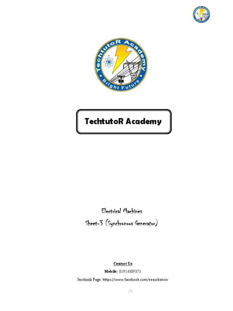 Synchronous Generator Power Calculations Pdf Electric Generator
