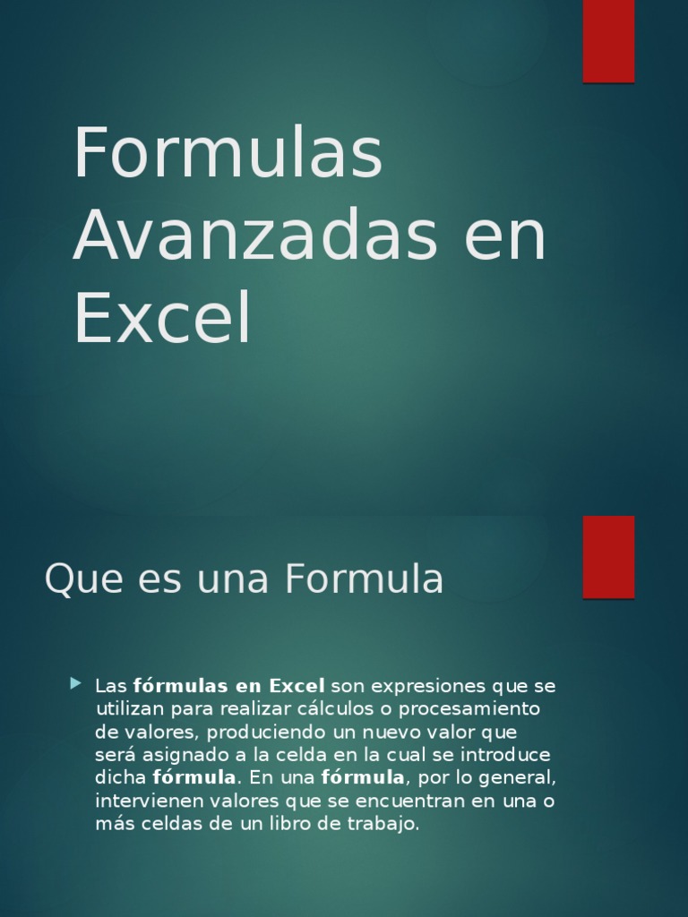 Formulas Avanzadas en Excel | PDF