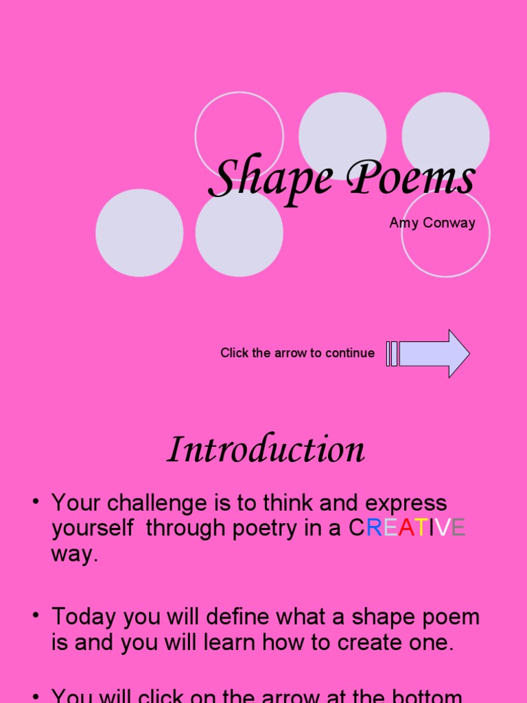 Shape Poems: Amy Conway | PDF | Poetry | Cognition