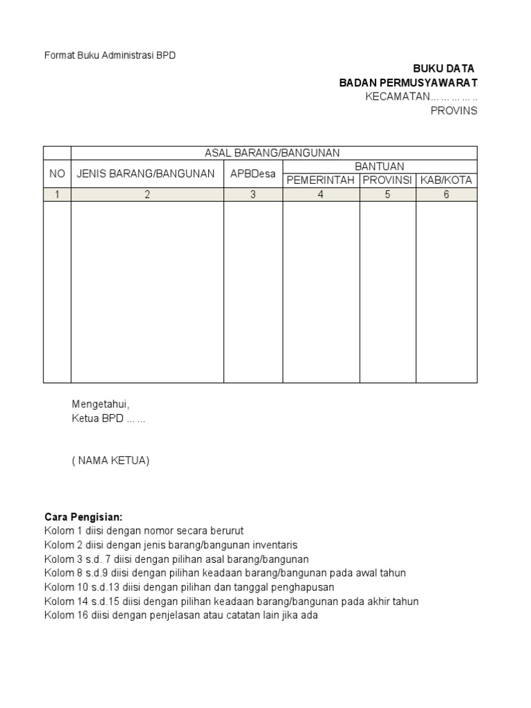 Buku InvenTaris BPD | PDF