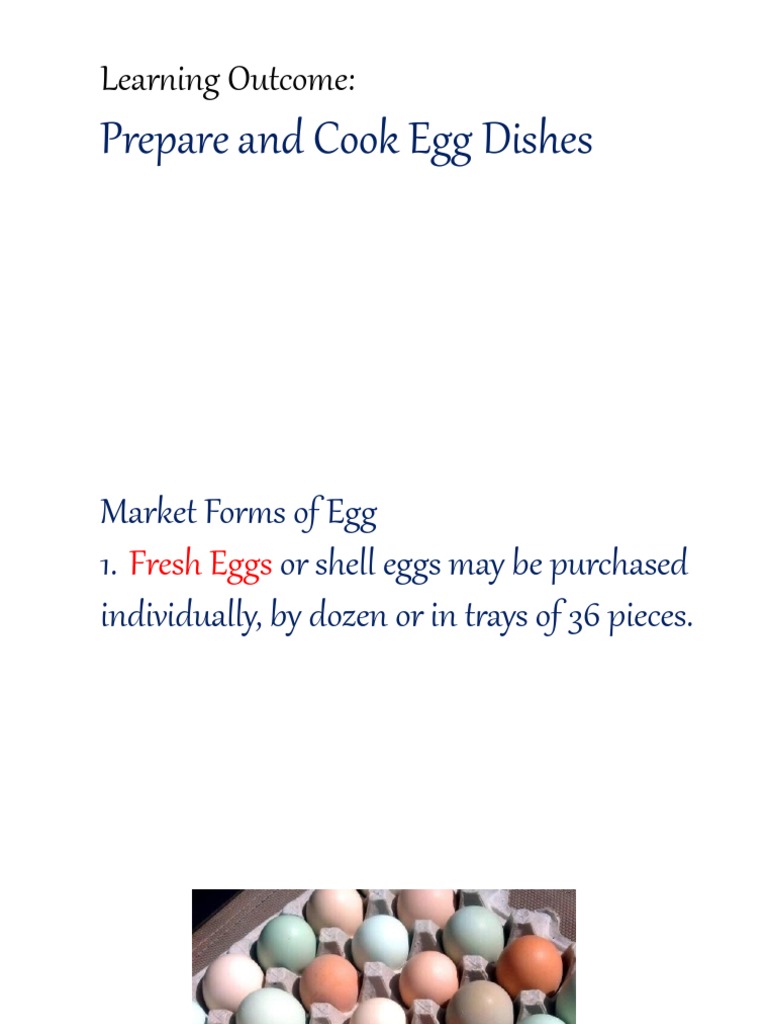 TLE 10 Prepare and Cook Egg Dishes | PDF