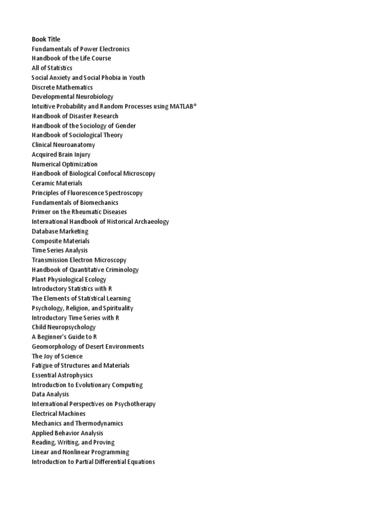 Free English Textbooks | PDF | Springer Science+Business Media | Physics