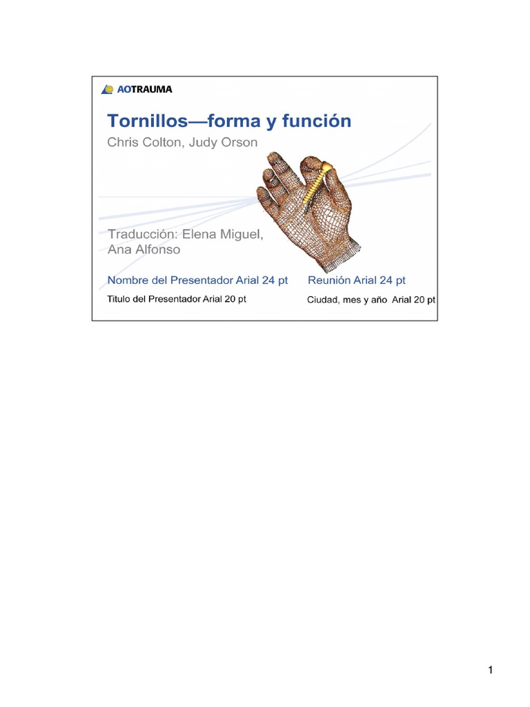 FSP ORP Spanish Lecture Screws Final | PDF | Tornillo | Hueso