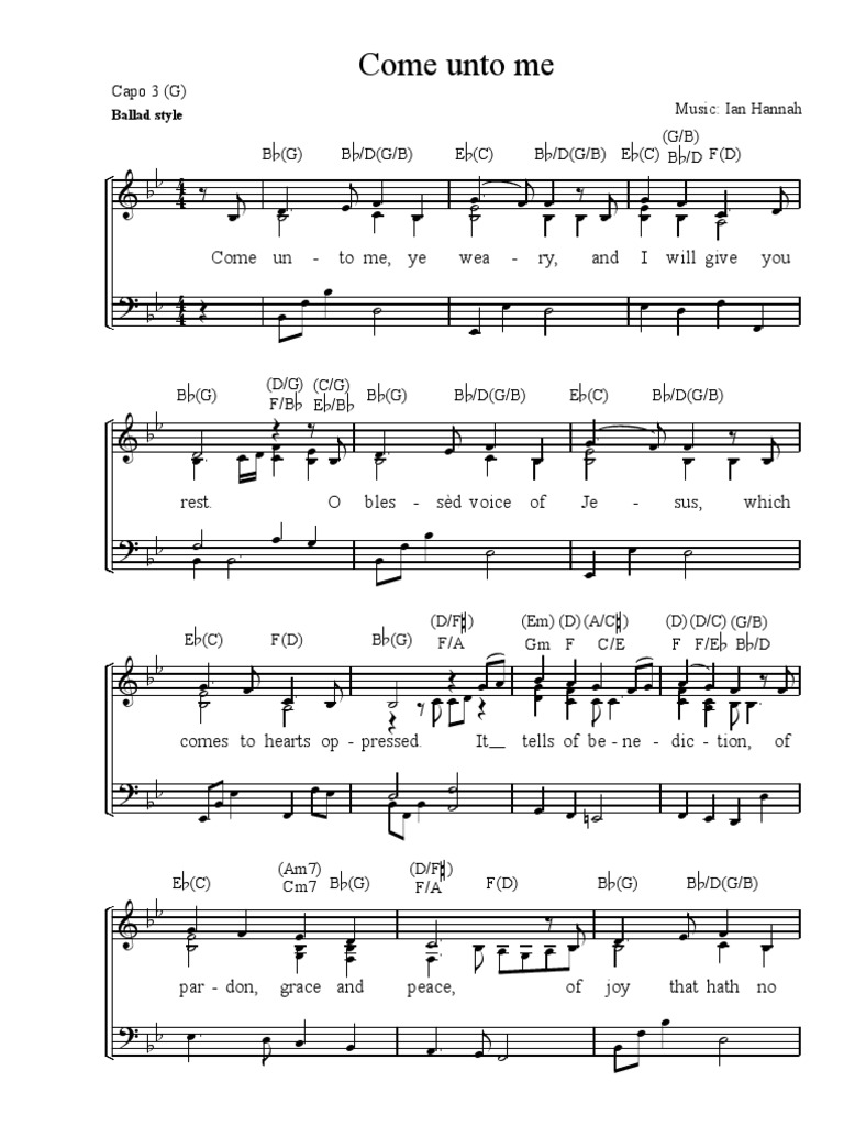 Come Unto Me | PDF