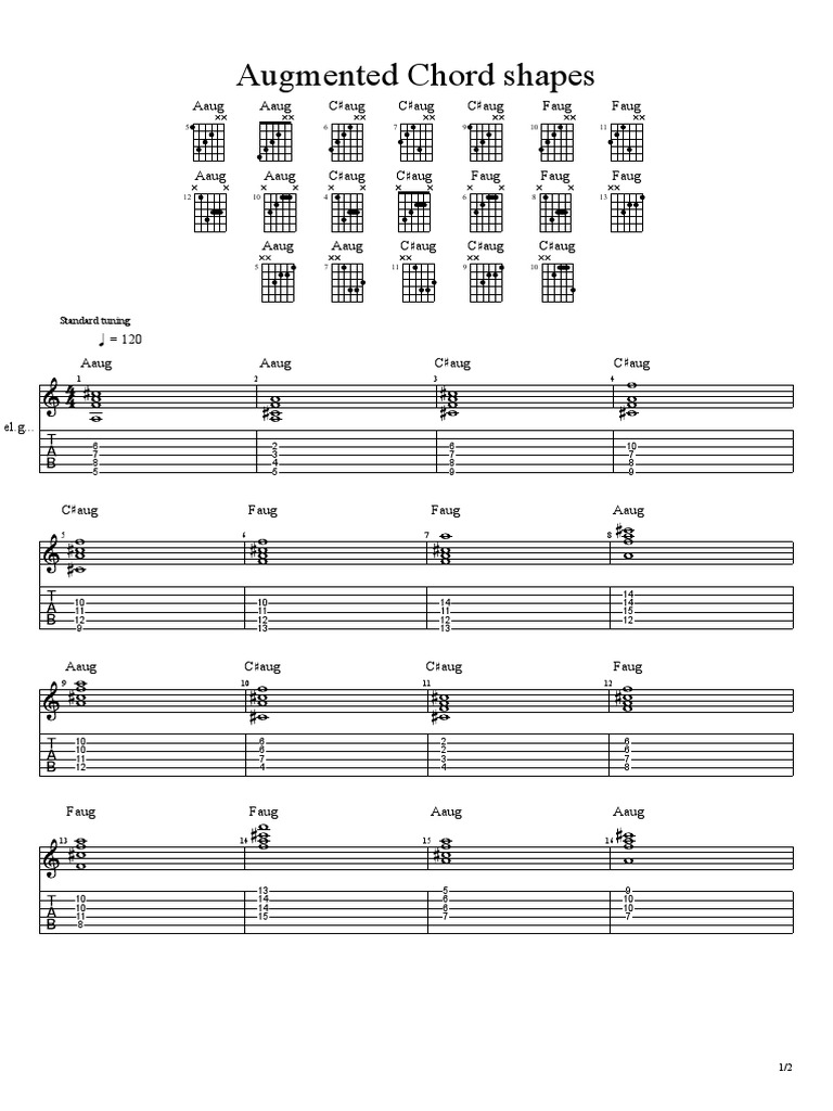 Augmented Chord Shapes | PDF | Necked Lutes | Musical Compositions