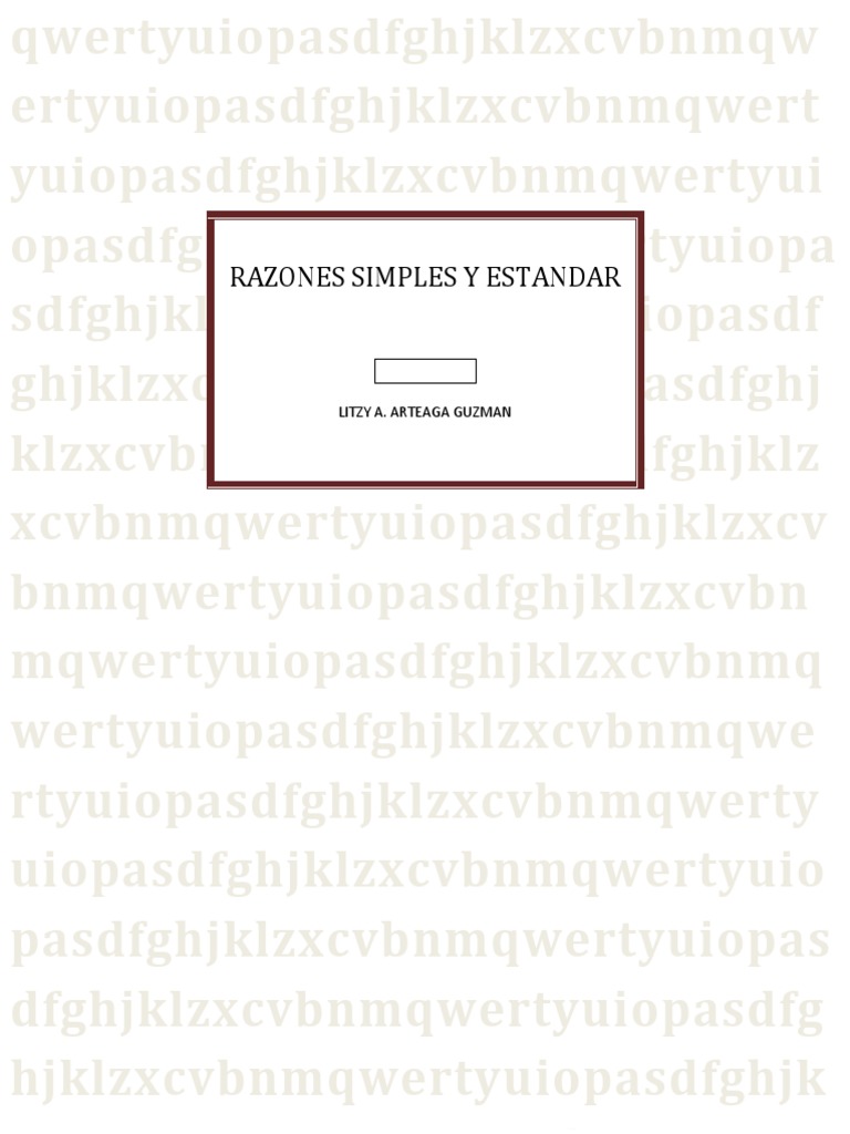 Razones Simples y Estandar | PDF | Capital de trabajo | Mediana