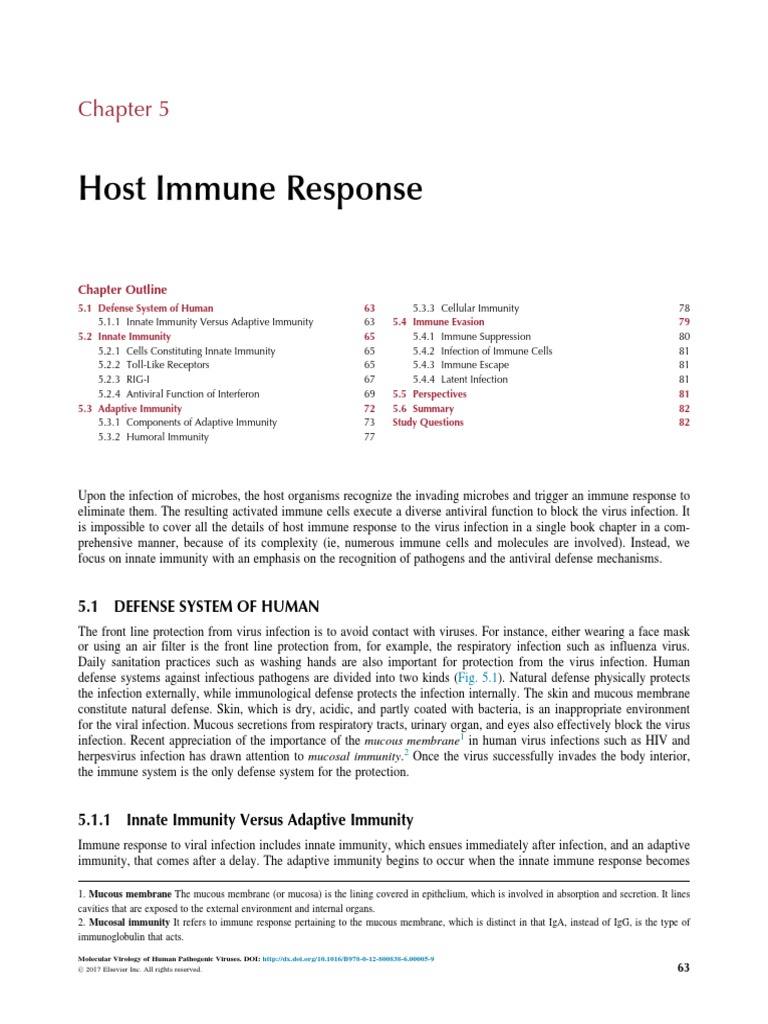 Host Immune Response: Chapter Outline | PDF | Adaptive Immune System ...
