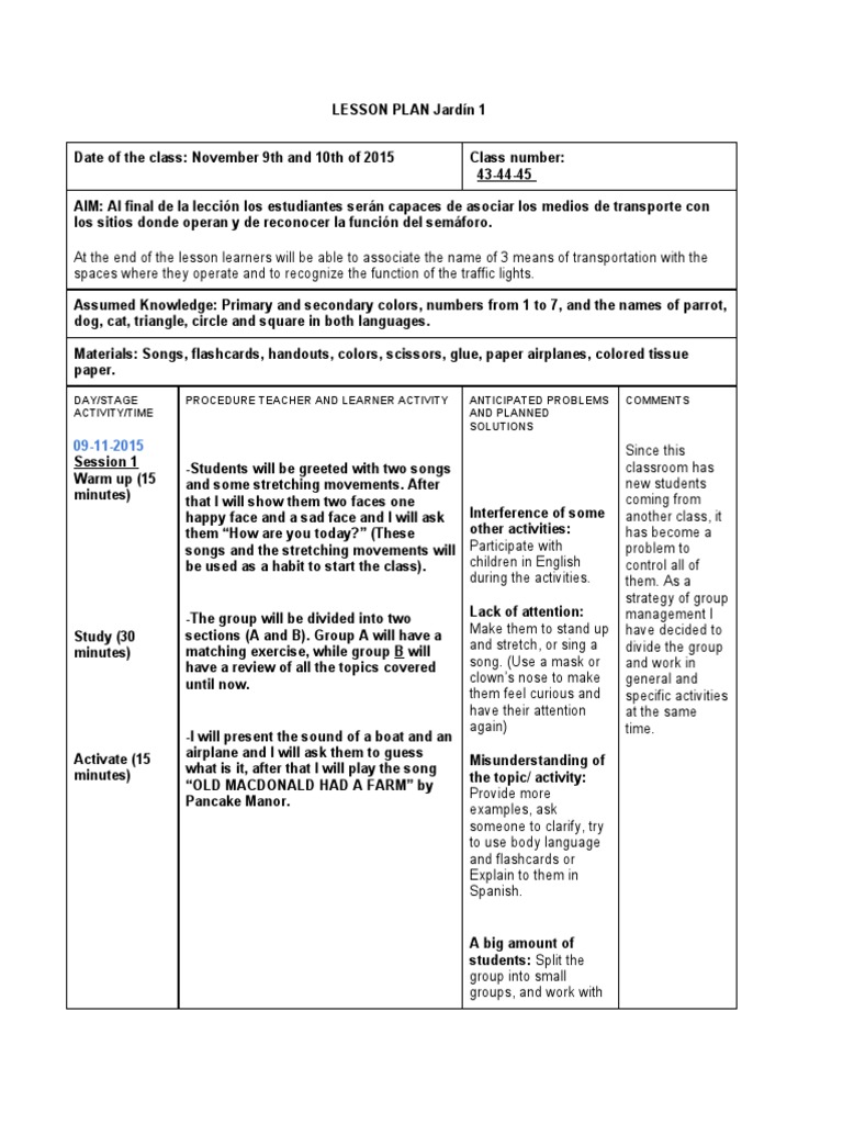 Day/Stage Activity/Time Procedure Teacher and Learner Activity ...