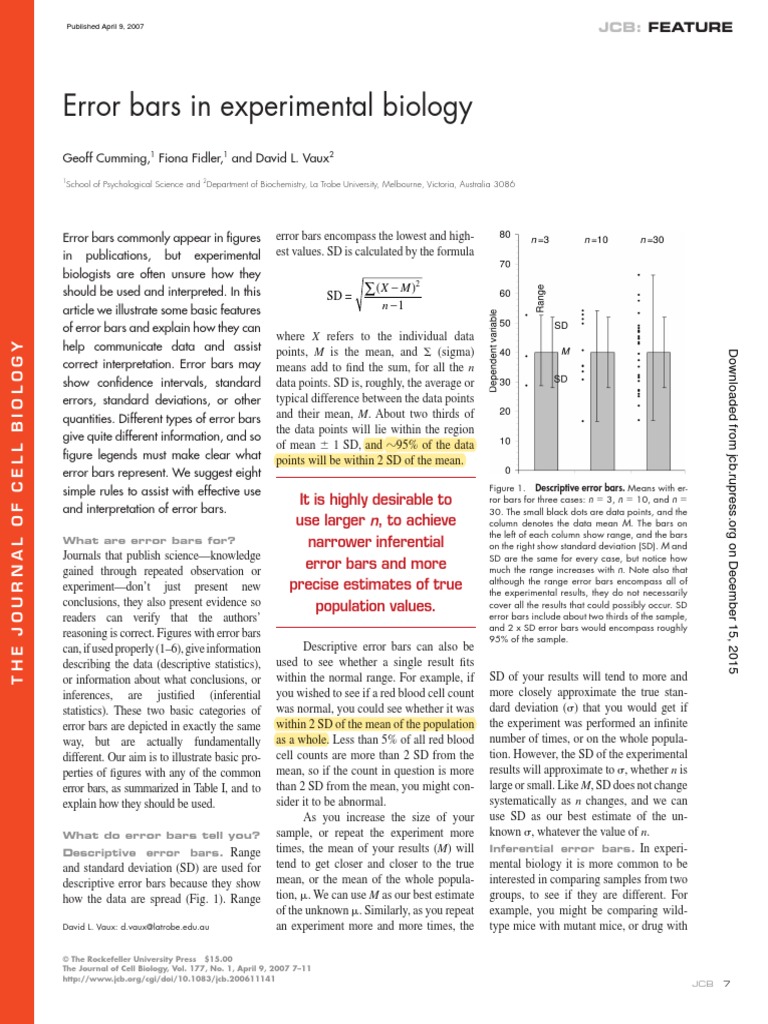 Error Bars PDF | PDF | Standard Error | Standard Deviation