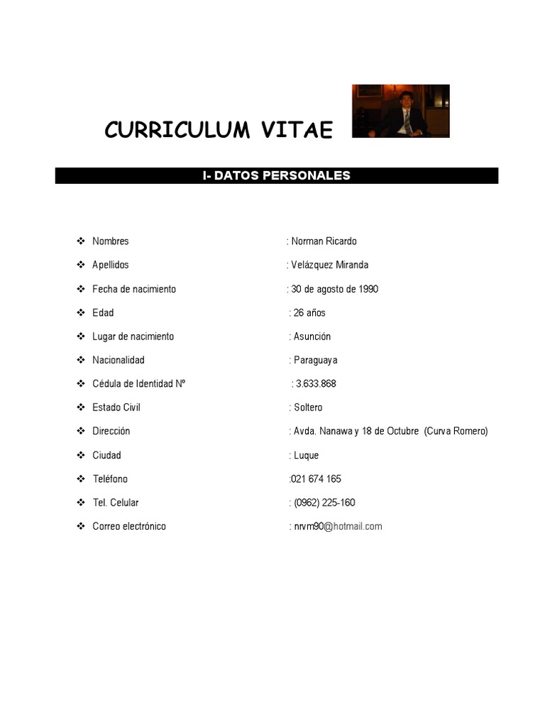 Curriculum Vitae Norman Velazquez | PDF | Economias | Gobierno