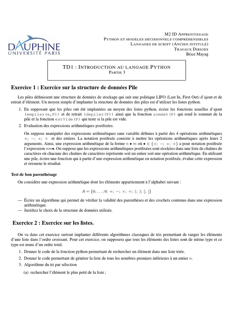 Chap1 Initiation Python - Partie3 PDF | PDF | Python (Langage de programmation) | Algorithmes et ...