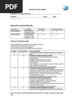 Ib Exam Interactive Oral Assessment Rubric | PDF | Fluency | Cognition