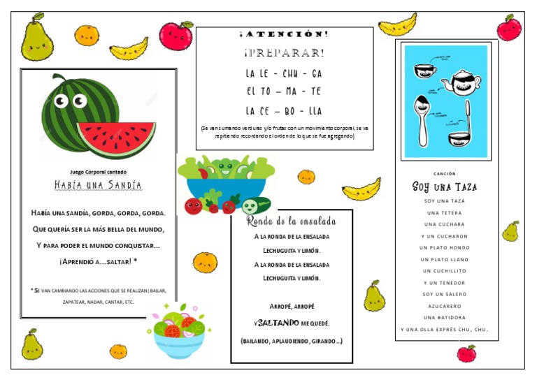 Canciones de Alimentos | PDF | Alimentos | Entretenimiento (general)