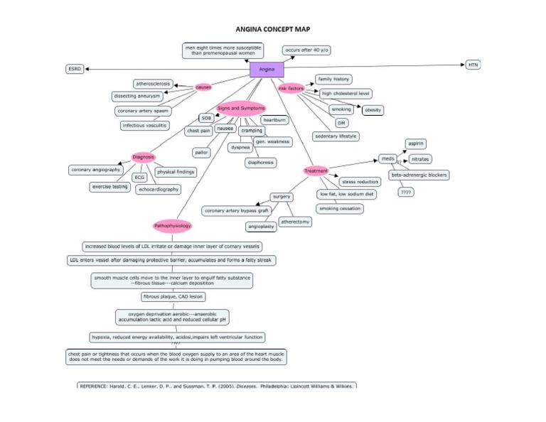 Angina Concept Map Guide | PDF