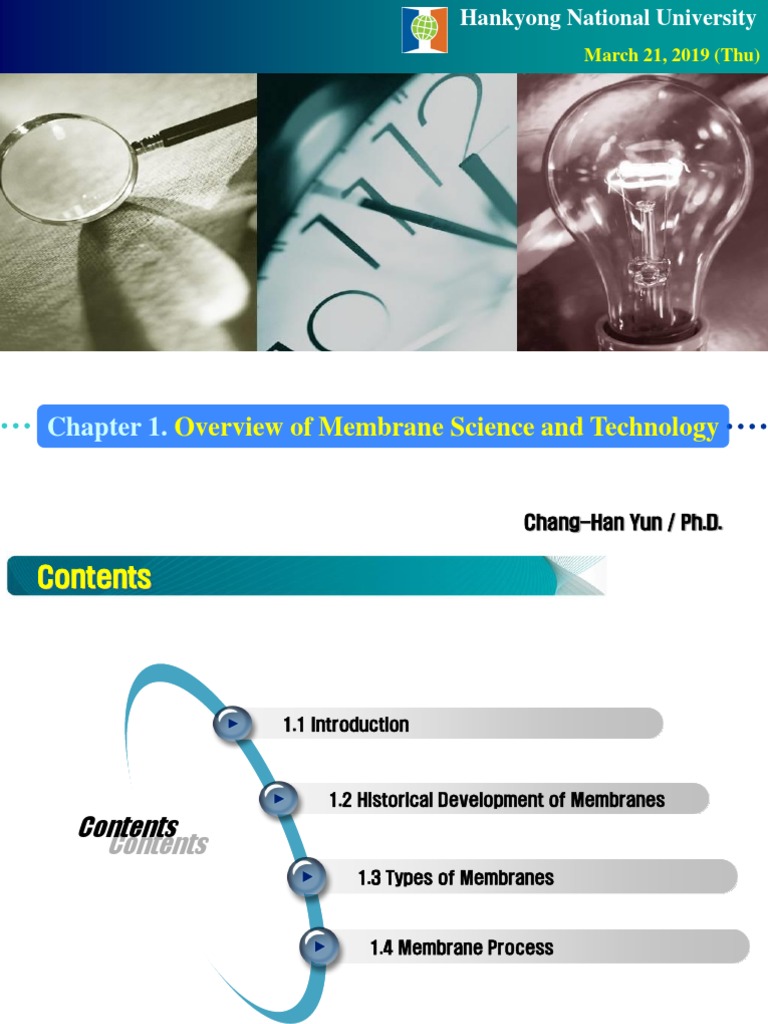Chap. 1 - Overview of Membrane Science and Technology | PDF | Membrane ...