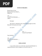 Sample Notice of Hearing Format | PDF
