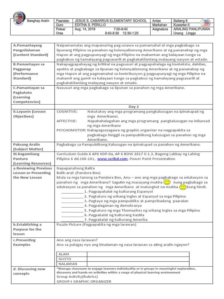 AP Q2 Observation - Docx Version 1 | PDF
