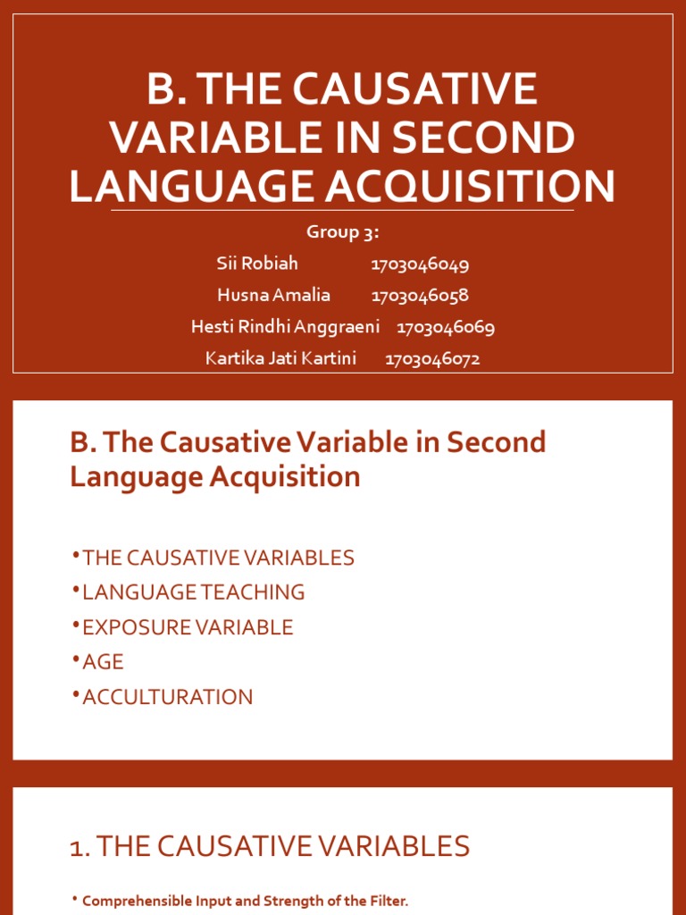 B. The Causative Variable in Second Language Acquisition | PDF | Second ...
