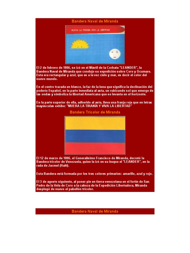 Bandera Naval de Miranda | PDF | Bandera | Símbolos nacionales
