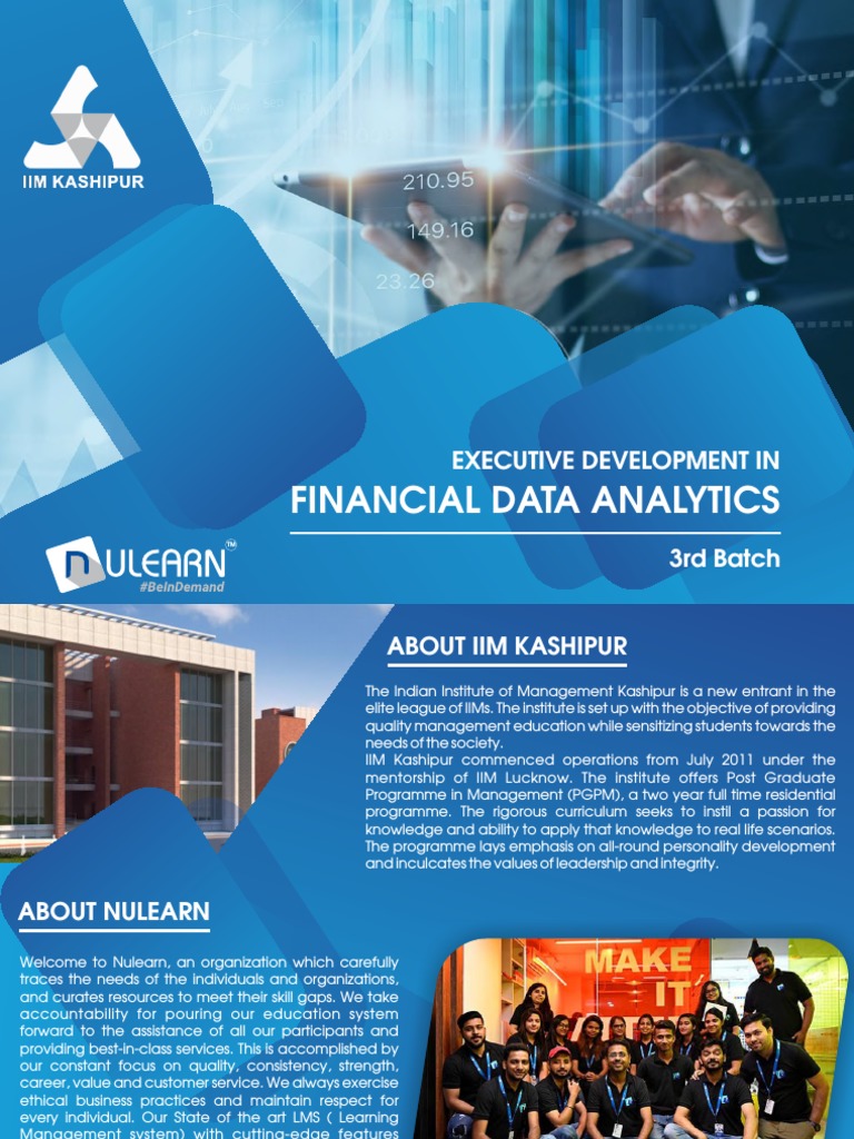 Financial Data Analytics Brochure Min PDF | PDF | Analytics | Economies