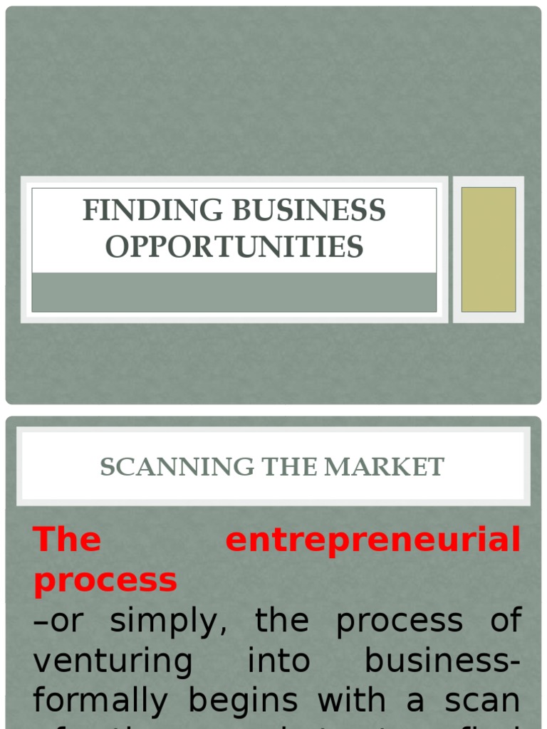 Finding Business Opportunities | Download Free PDF | Entrepreneurship ...