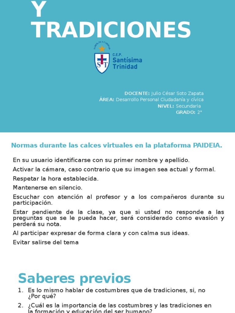 COSTUMBRES Y TRADICIONES - DPCC 2° | PDF | Tradiciones | Sociedad