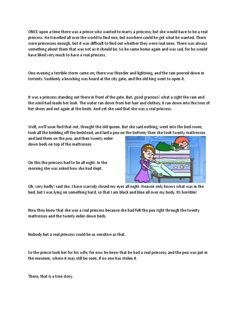 The True Princess and the Pea Story | PDF