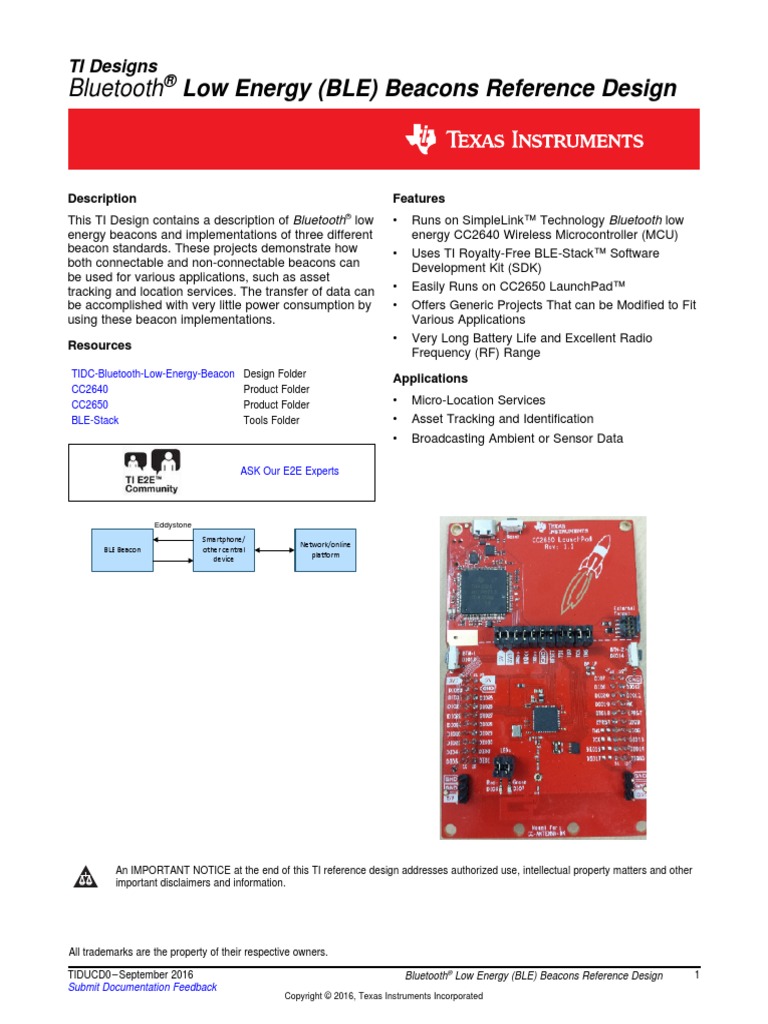 Low Energy (BLE) Beacons Reference Design: Bluetooth | PDF | Bluetooth ...