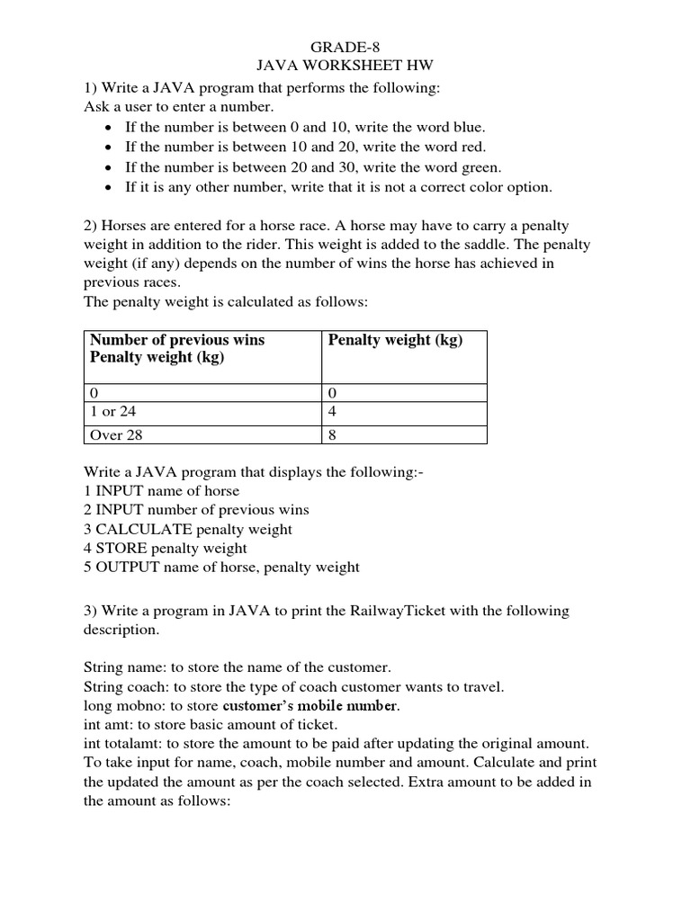 Java HW WS | PDF | Computing | Business