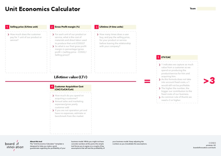 Unit Economics Calculator: Lifetime Value (LTV) | PDF | Microeconomics | Marketing