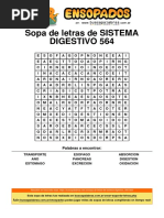 Sopa de Letras de Sistema Circulatorio | PDF