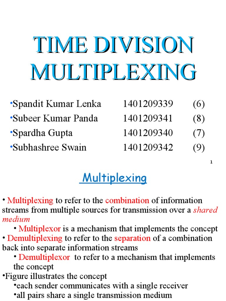 Time Division Multiplexing | PDF | Multiplexing | Data Transmission