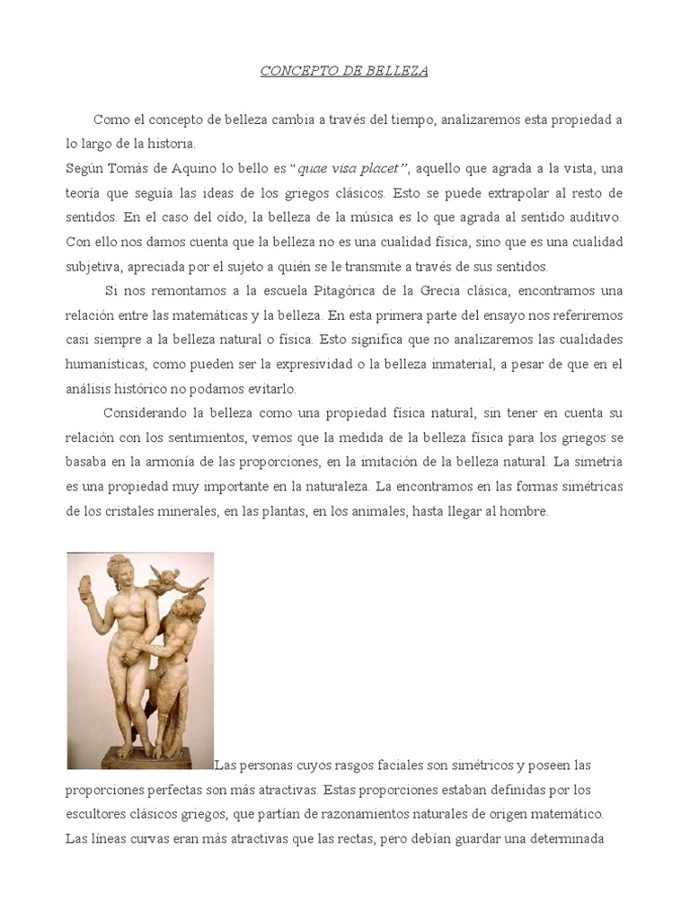 Concepto de Belleza | PDF | Belleza | Estética