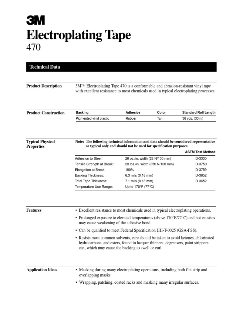 Plating Masking Tap | PDF | Implied Warranty | Industrial Processes